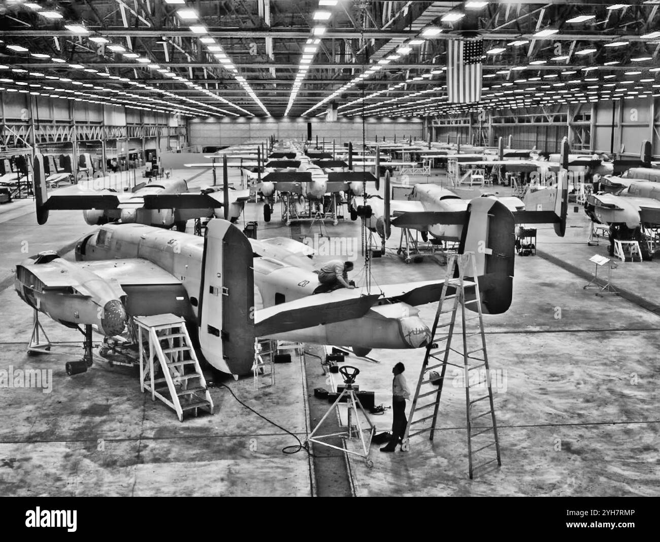 Ww2 american aircraft b 25 Banque d'images noir et blanc - Alamy