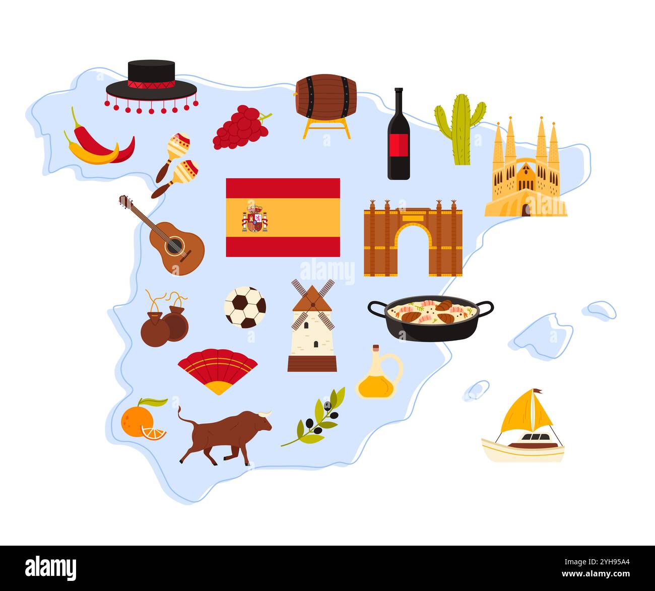 Les l ments De La Culture Espagnole Et Le Drapeau Du Pays Les Les l ments De La Culture Espagnole Et Le Drapeau Du Pays Les