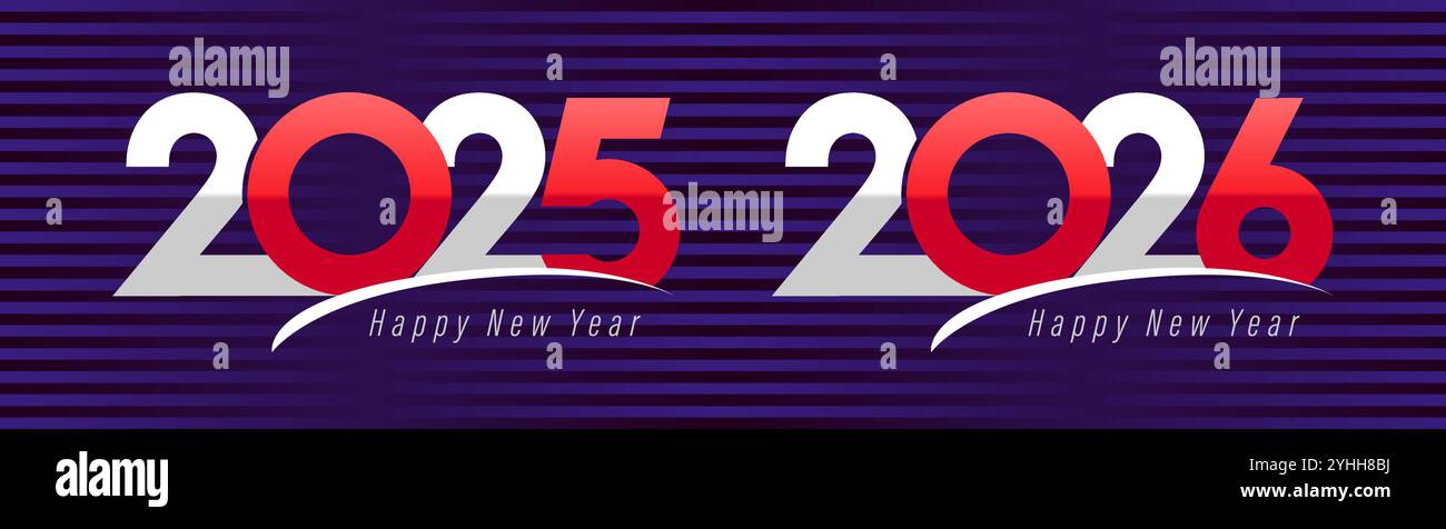 Ensemble d'icônes de numéro créatif 2025 et 2026, concept typographique ...
