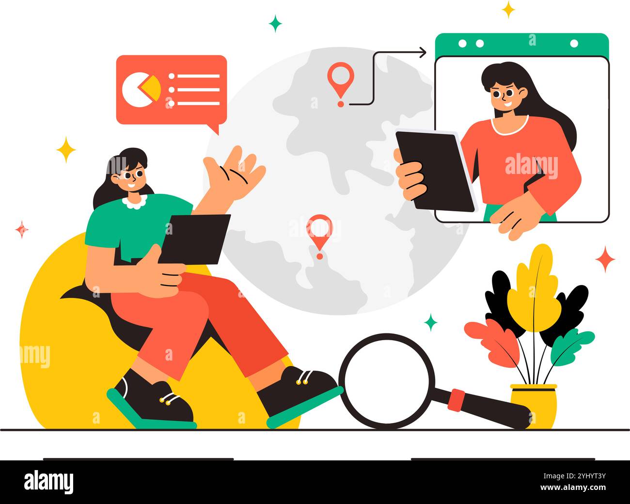 Externalisation illustration vectorielle présentant le travail d'équipe ...