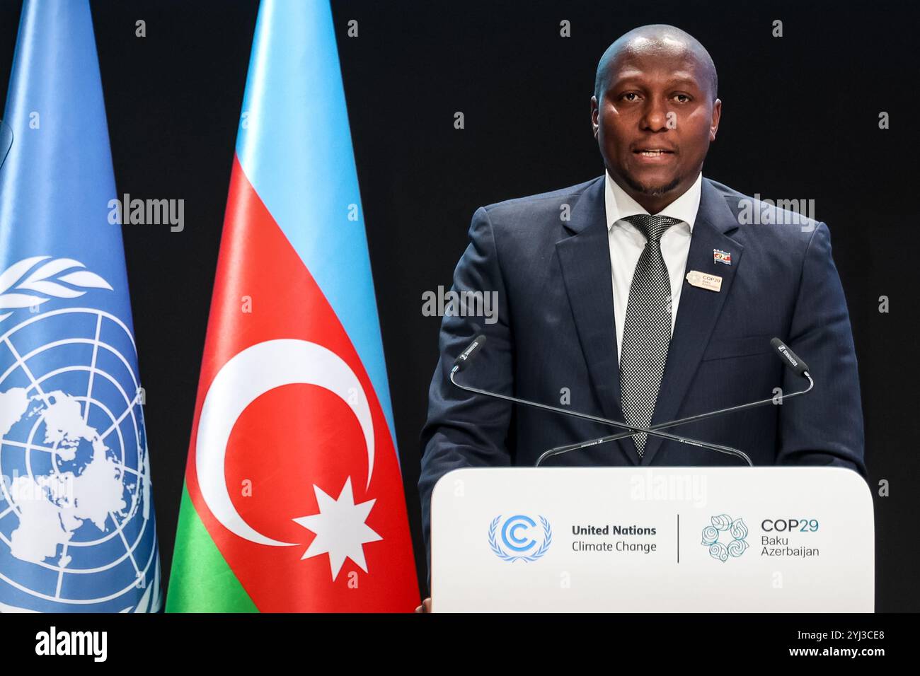 Bakou, Azerbaïdjan. 13 novembre 2024. Russell Mmiso Dlamini, premier ...