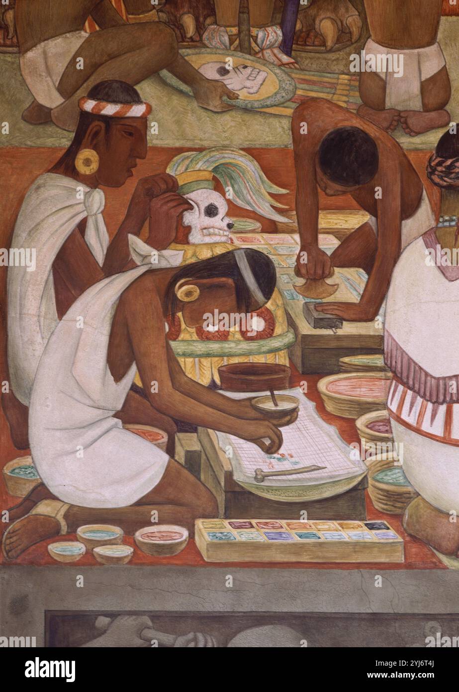 TABLERO - MERCADO DE TLATELOLCO - PUESTO DE PESCADO Y ANIMALES - SIGLO ...
