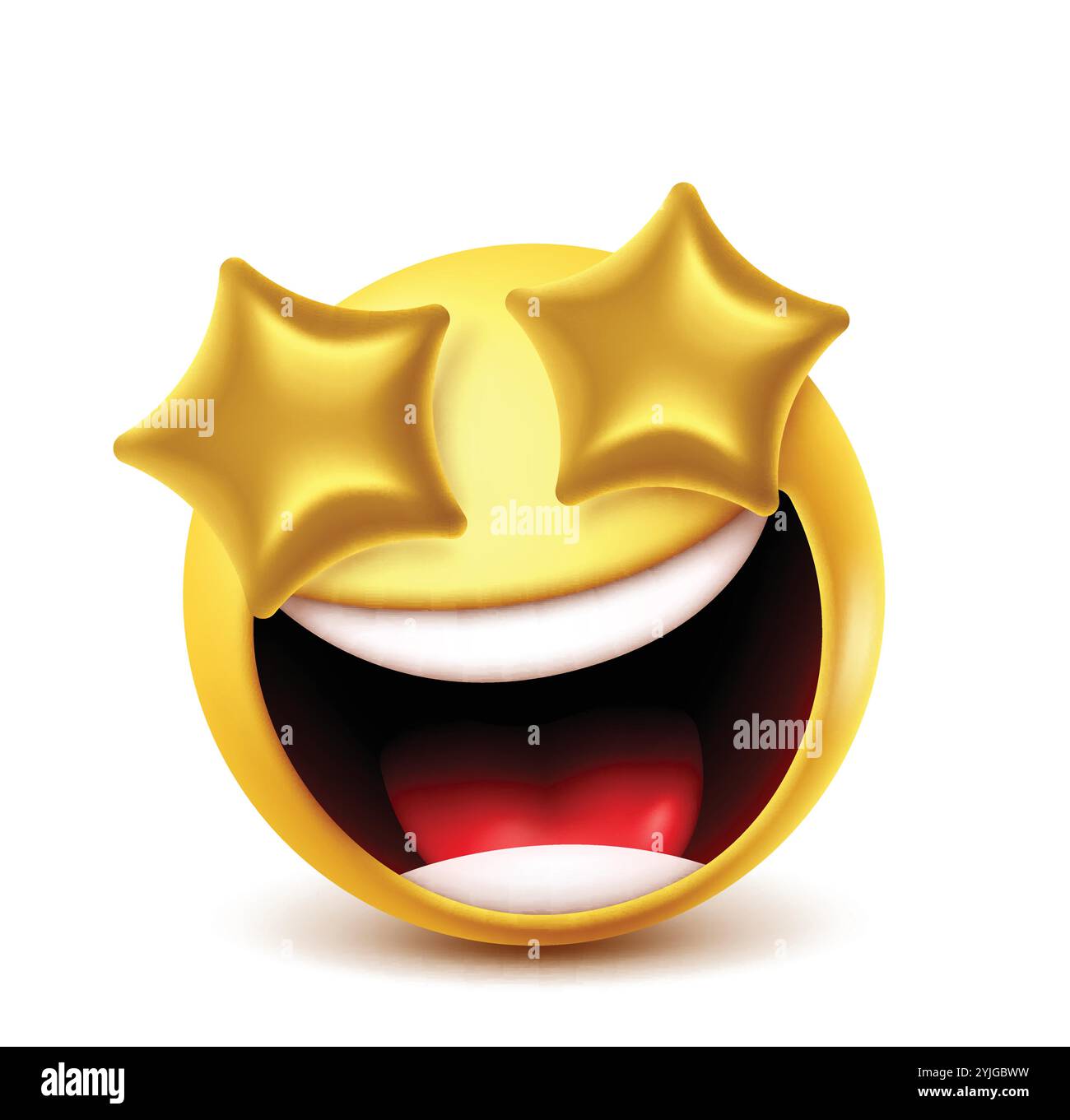 Personnage vectoriel emoji oeil étoilé. Émoticône excité clip art ...