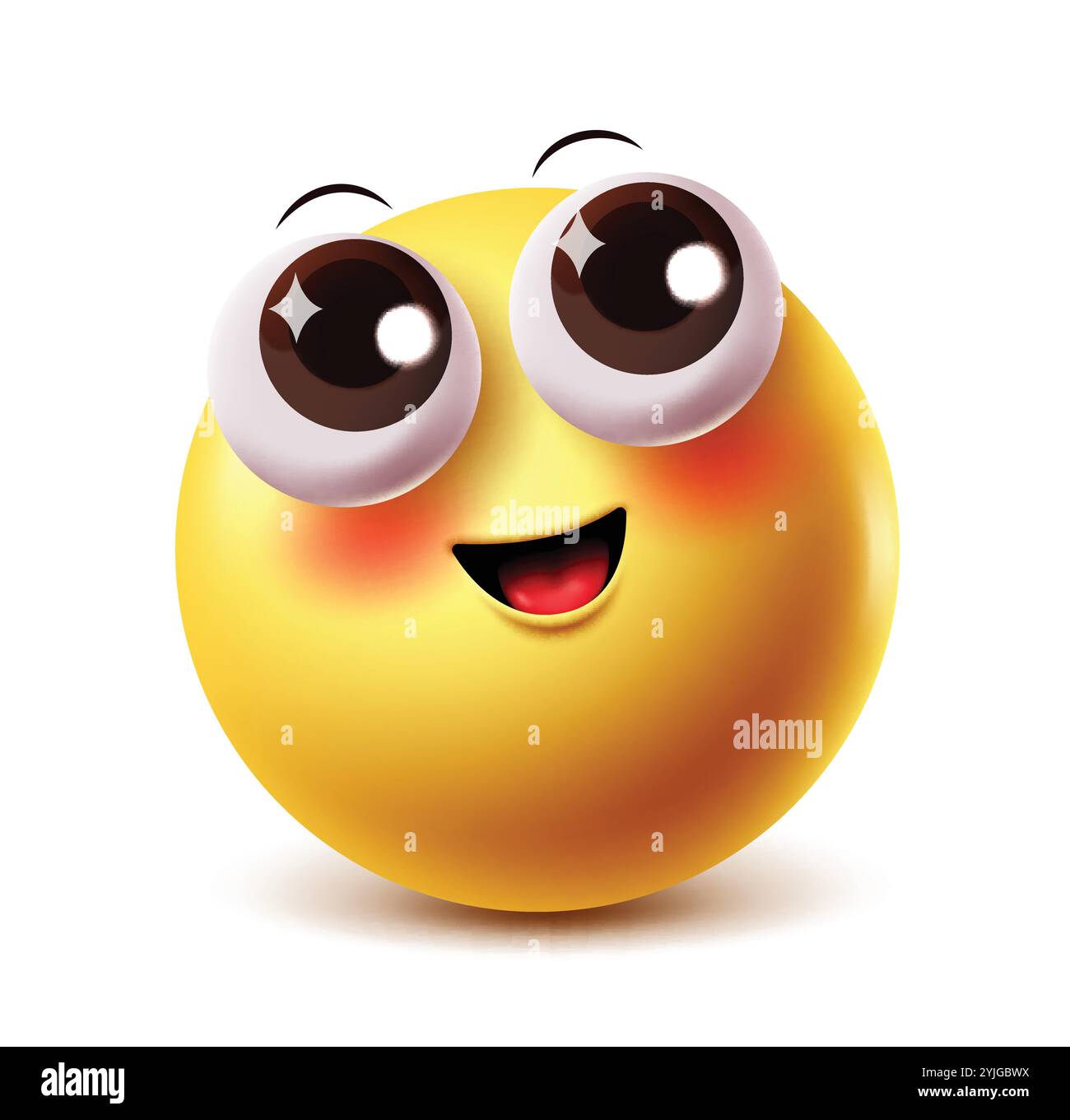 Personnage vectoriel emoji excité. Émoticône clipart dans l'espoir ...