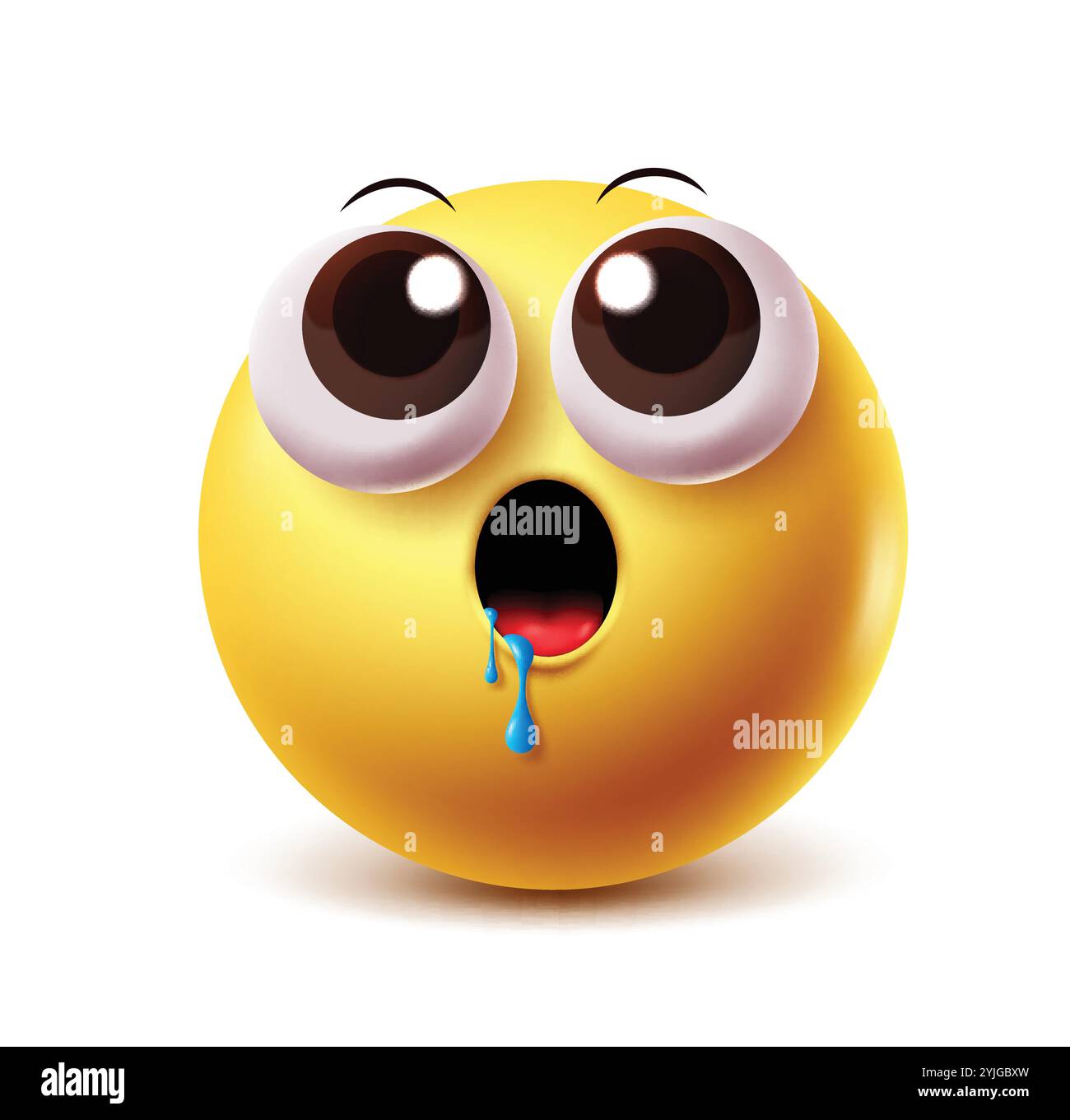 Personnage vectoriel emoji bavant. émoticône clip art 3d comme salivate, affamé, affamé et ...