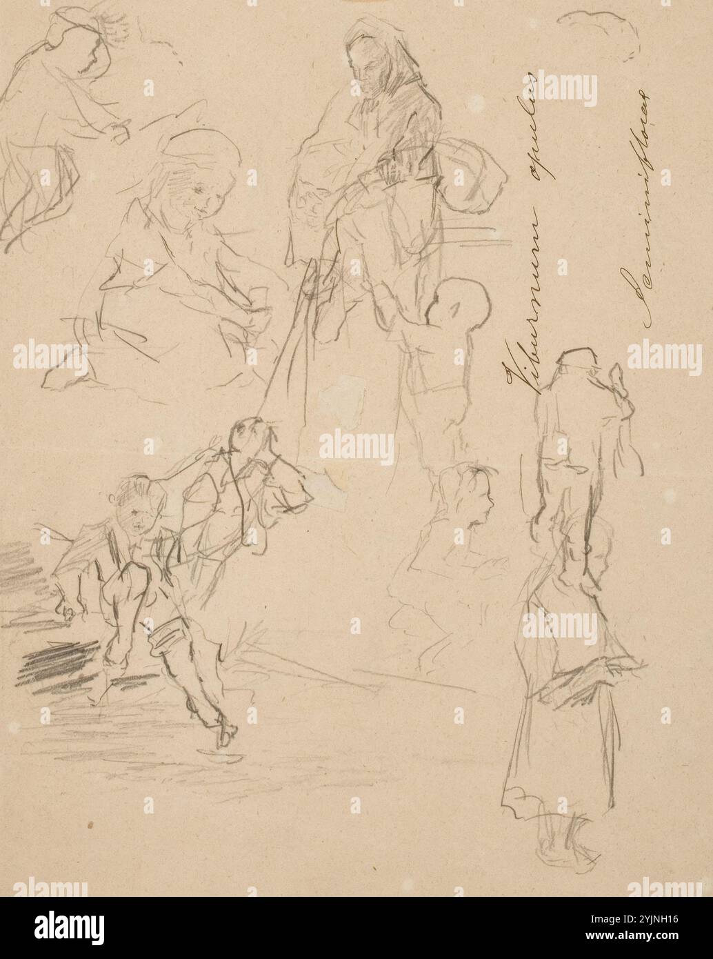 Enckell, Magnus, travail, Poikia, dessin, 22,5 cm x 18,5 cm, Knut ...