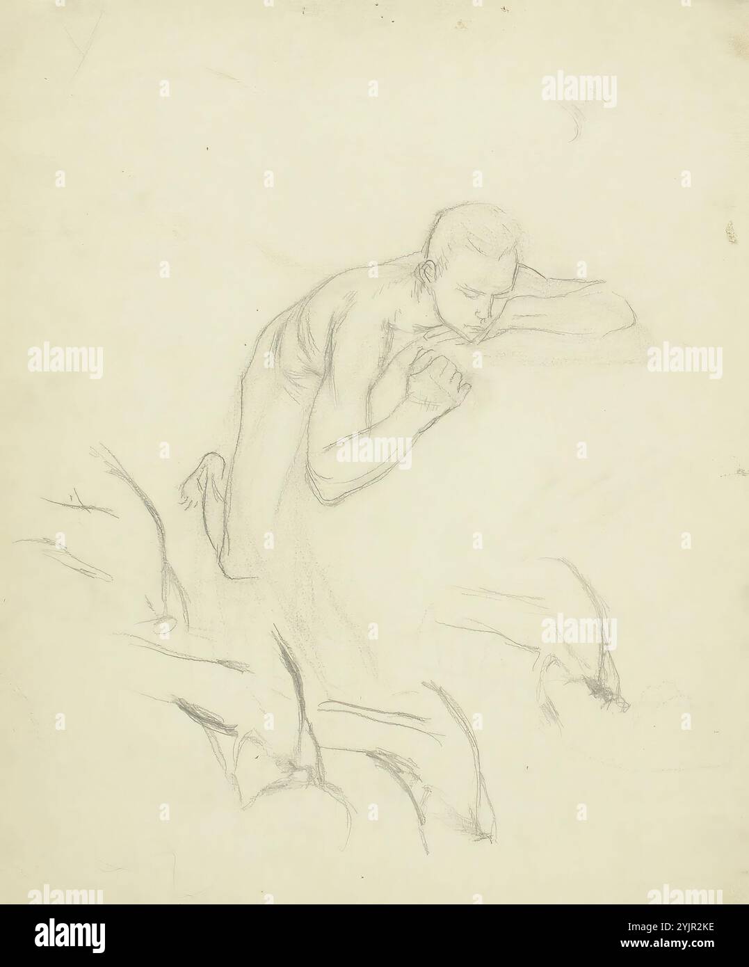 Enckell, Magnus, travail, s'incliner la jeunesse, dessin, 33,6 cm x 28 ...