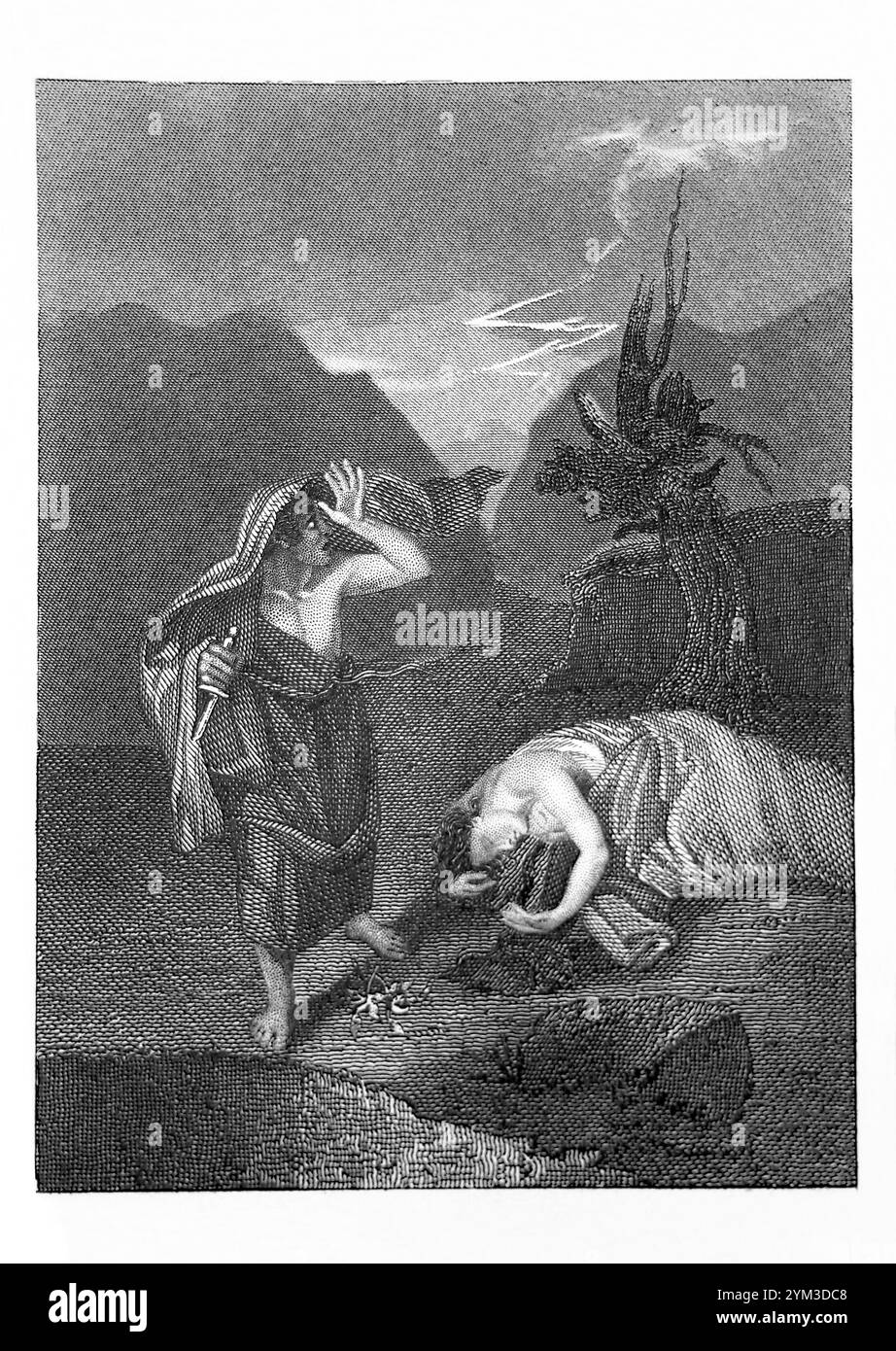 Gravure sur acier du proverbe ch28 v 17 'la violence sera punie' - Un ...