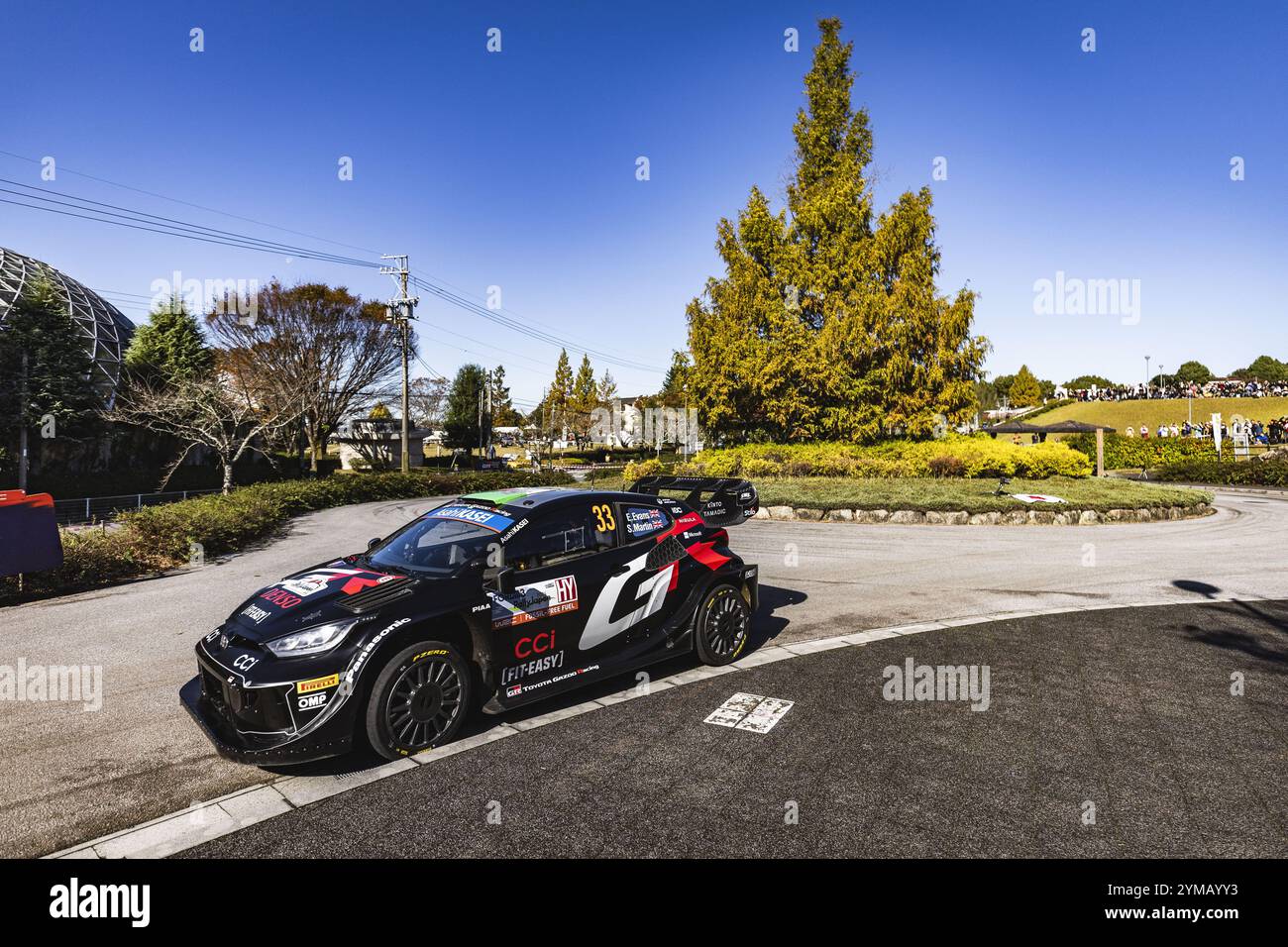33 EVANS Elfyn, MARTIN Scott, Toyota GR Yaris Rally1, action lors du Rallye Japon 2024, 13e ...