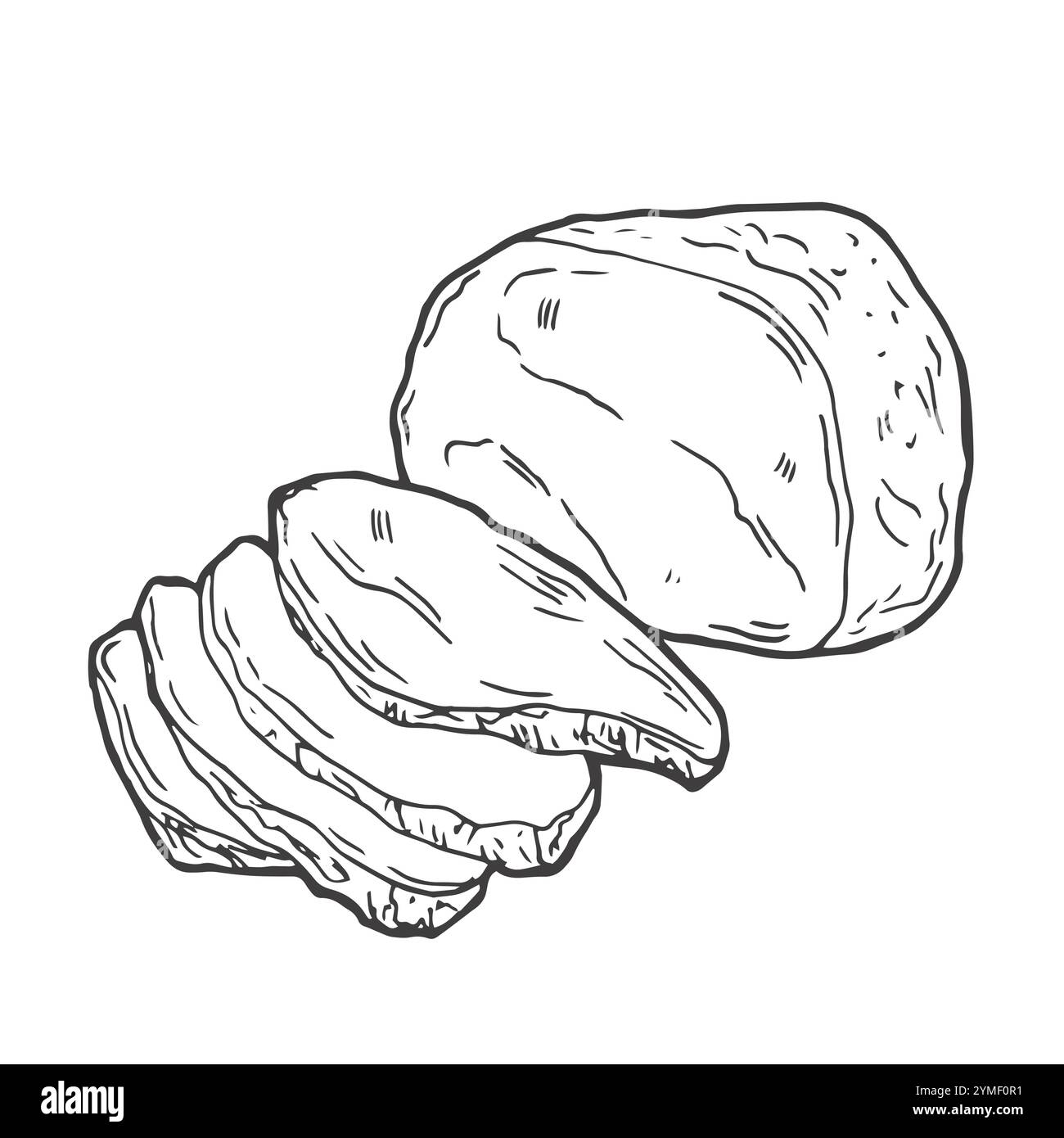 Clipart De Jambon En Noir Et Blanc