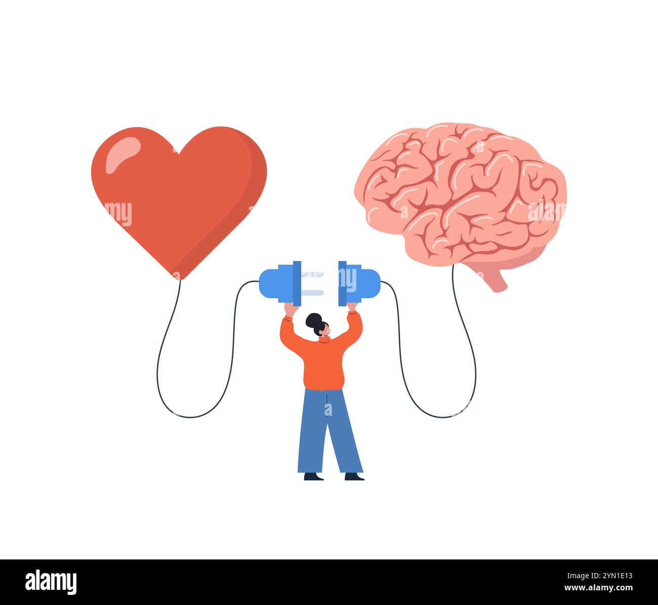 Équilibre du cœur et du cerveau. Concept de sentiment de contrôle et d ...