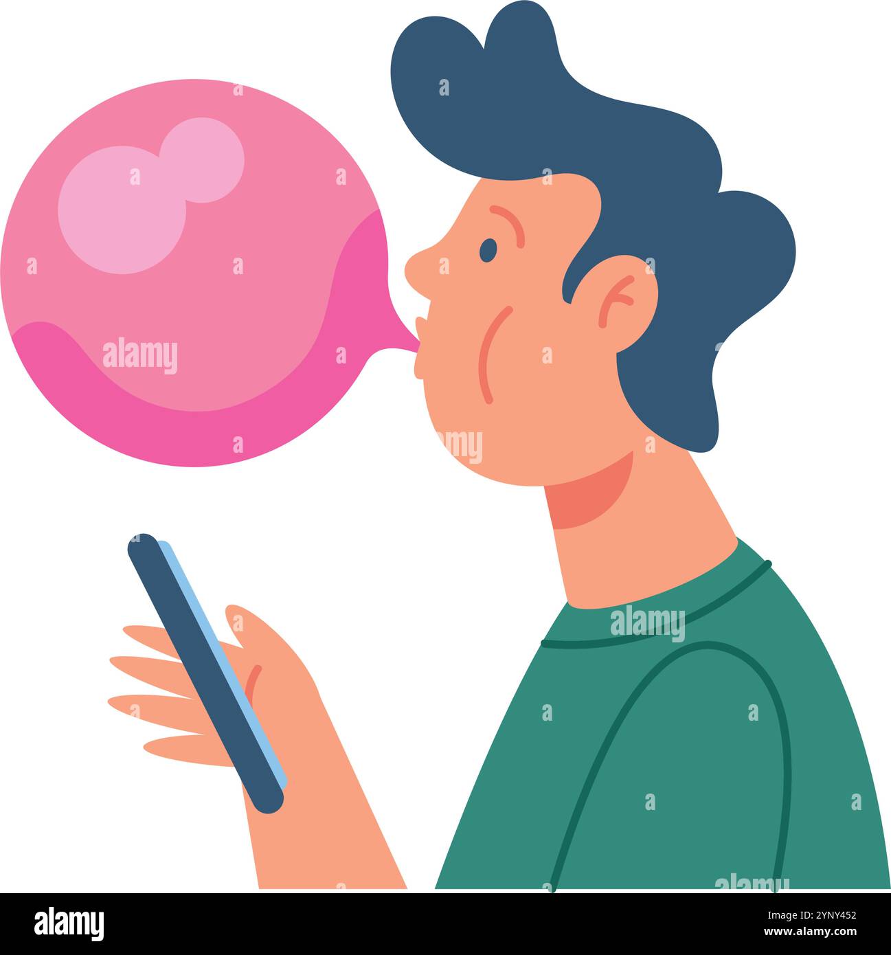 Chewing gum man Banque d'images vectorielles - Alamy