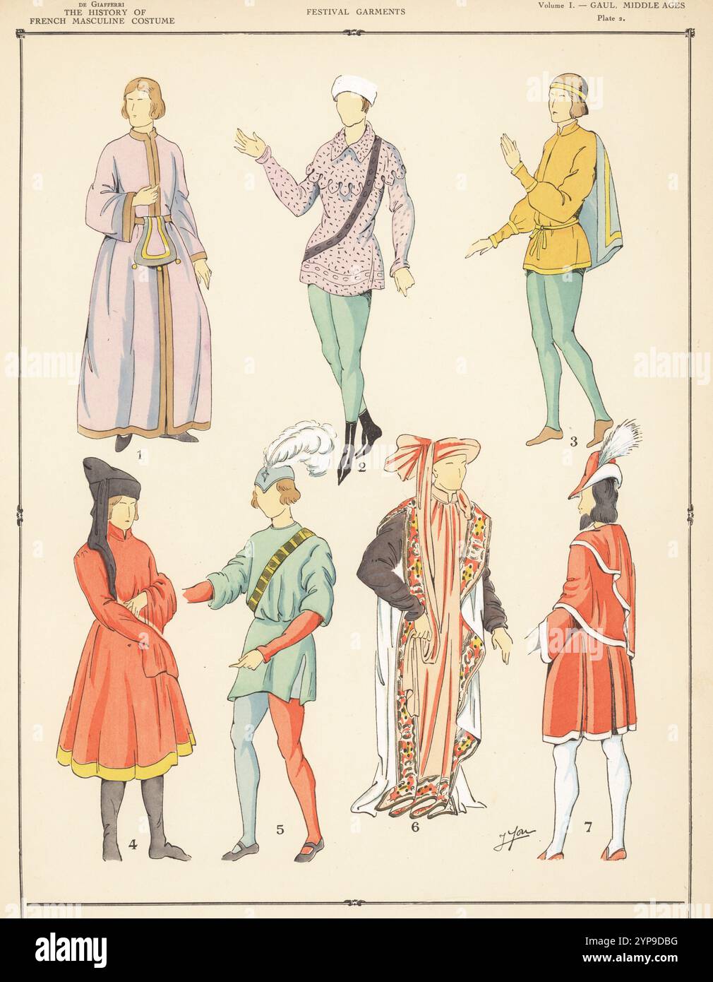 Vêtements de festival masculin des Gaulois au moyen âge. Burgher avec ...