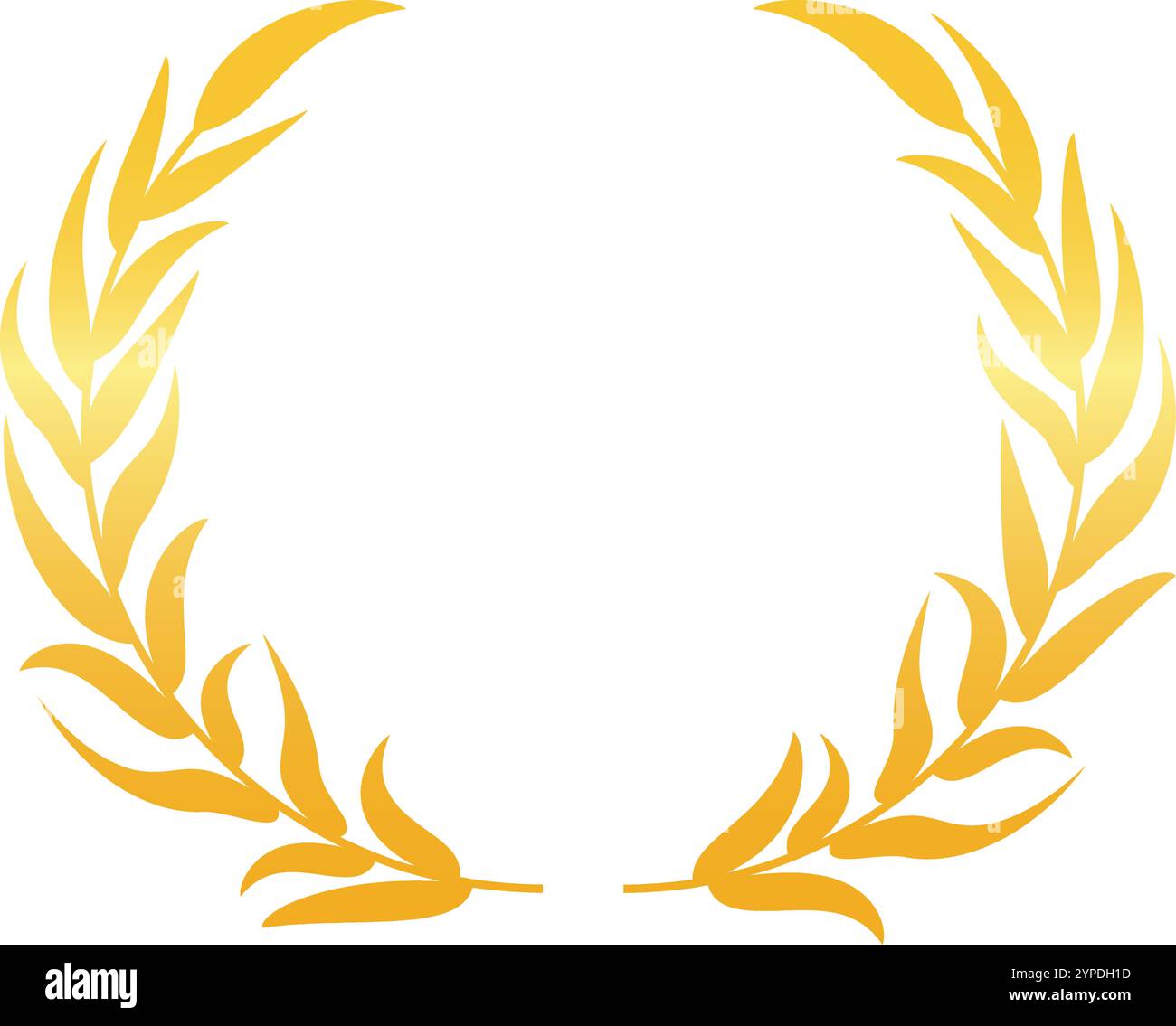 La couronne circulaire de laurier doré symbolise le succès, la réussite ...