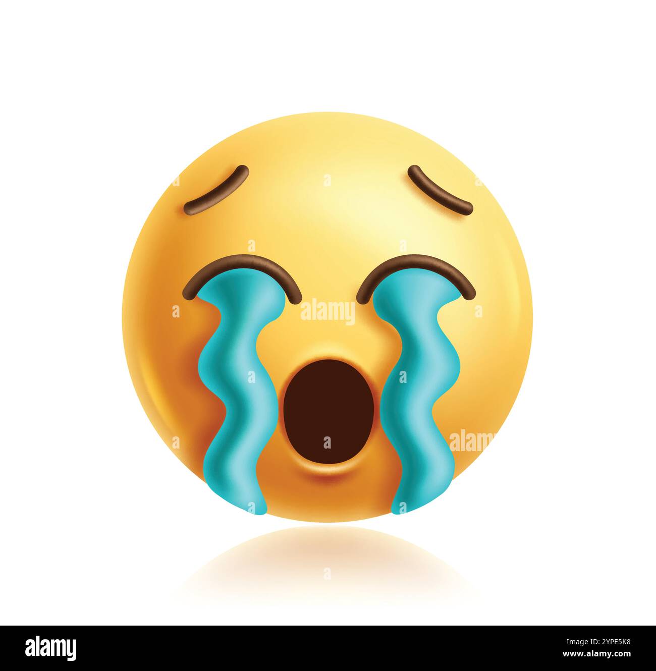 Smiley emoticon facial expression crying Banque d'images vectorielles ...