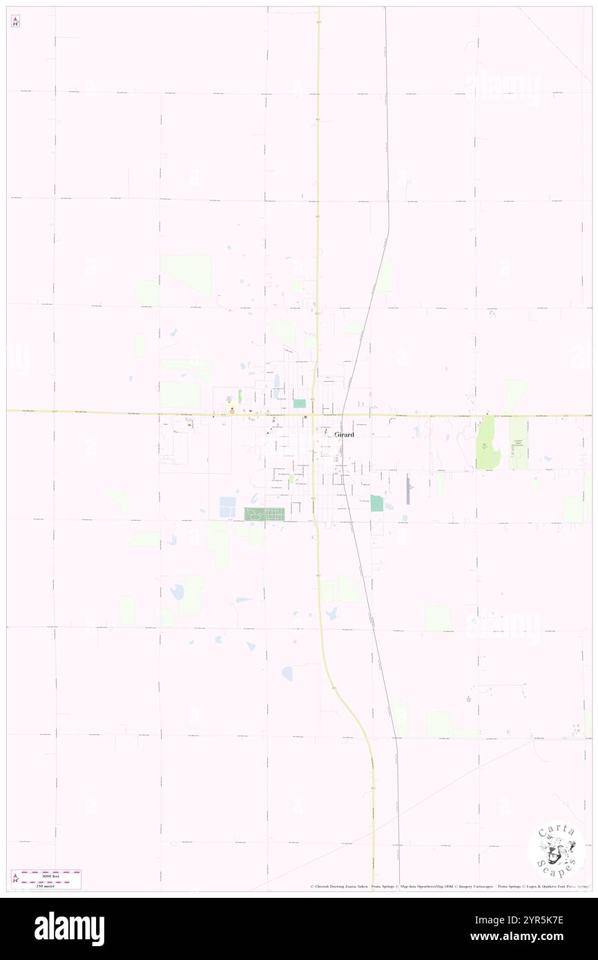 Ville de Girard, comté de Crawford, États-Unis, Kansas, n 37 30' 32 ...