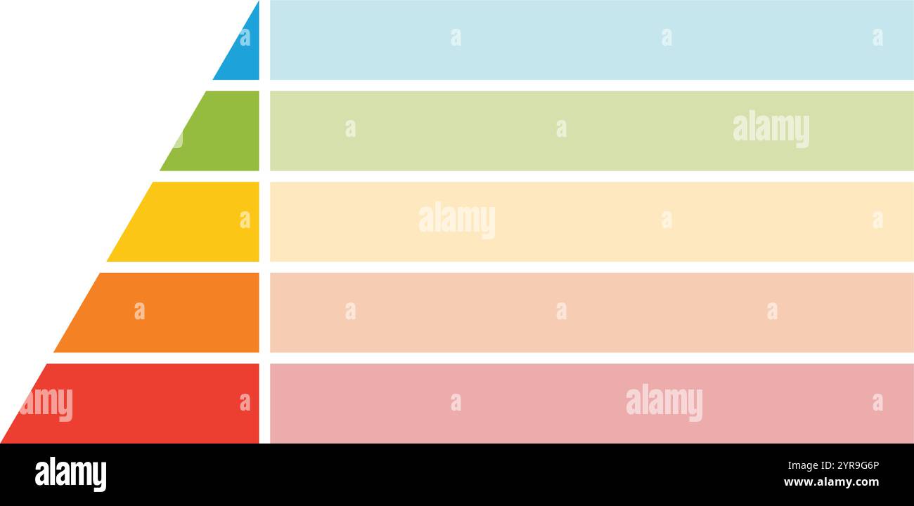 Niveaux de pyramide triangulaire. Diagramme pyramidal en demi-triangle ...