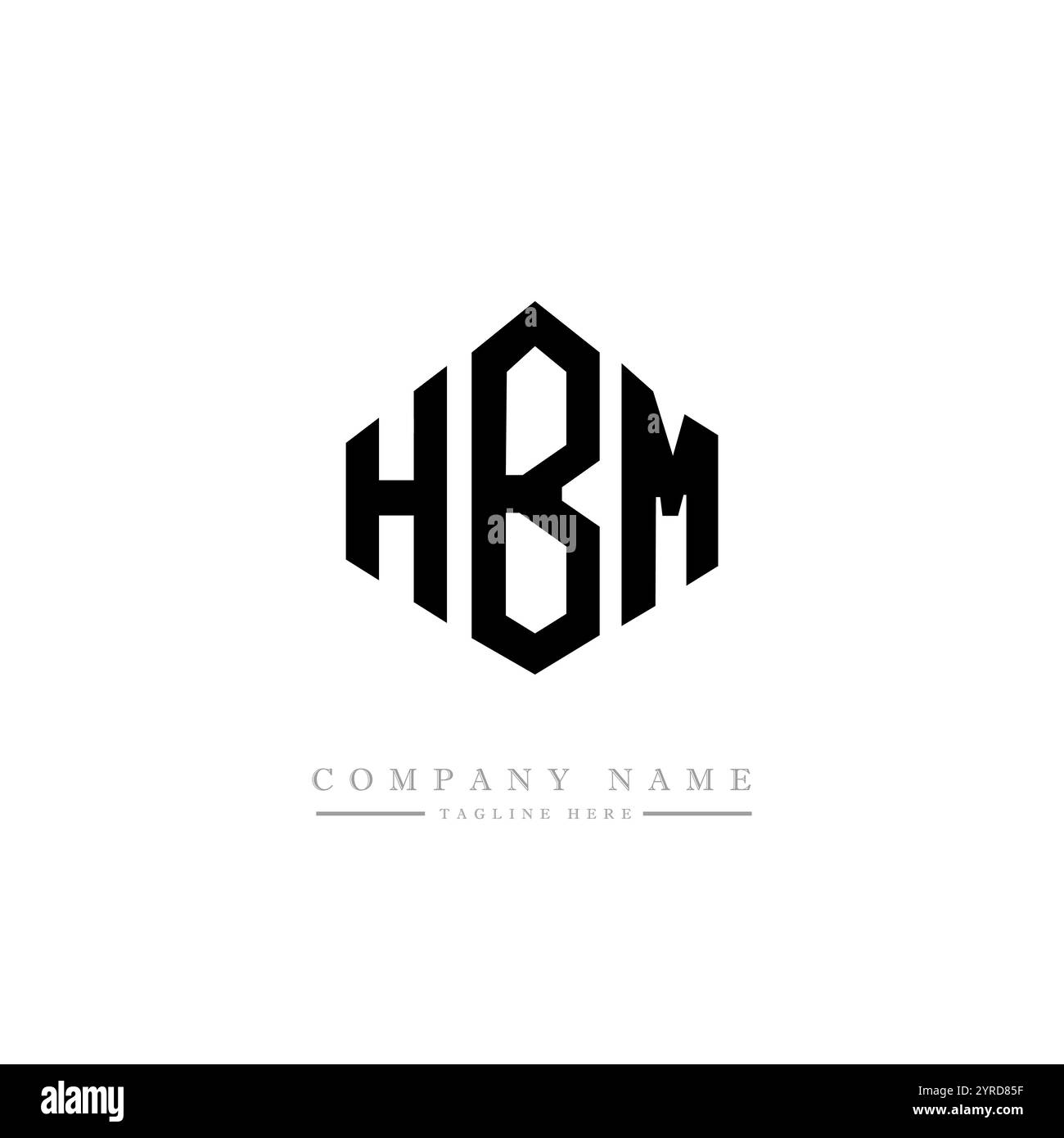 Logo HBM Letter avec forme de polygone. Logo HBM polygone et forme de ...