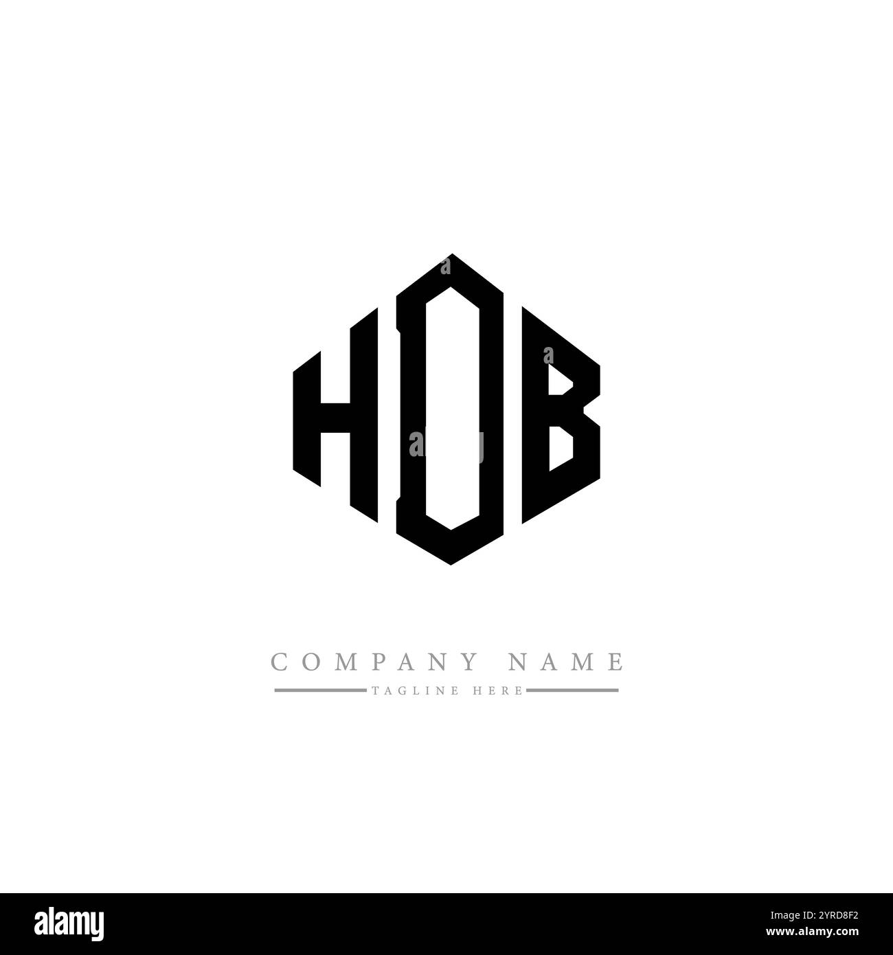 Logo HDB Letter avec forme de polygone. Conception de logo en forme de polygone et de cube HDB ...