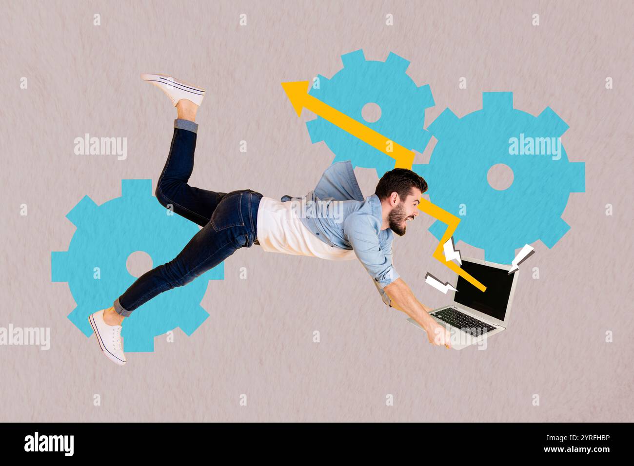 Modèle de croquis composite tendance collage de photos 3D de ...