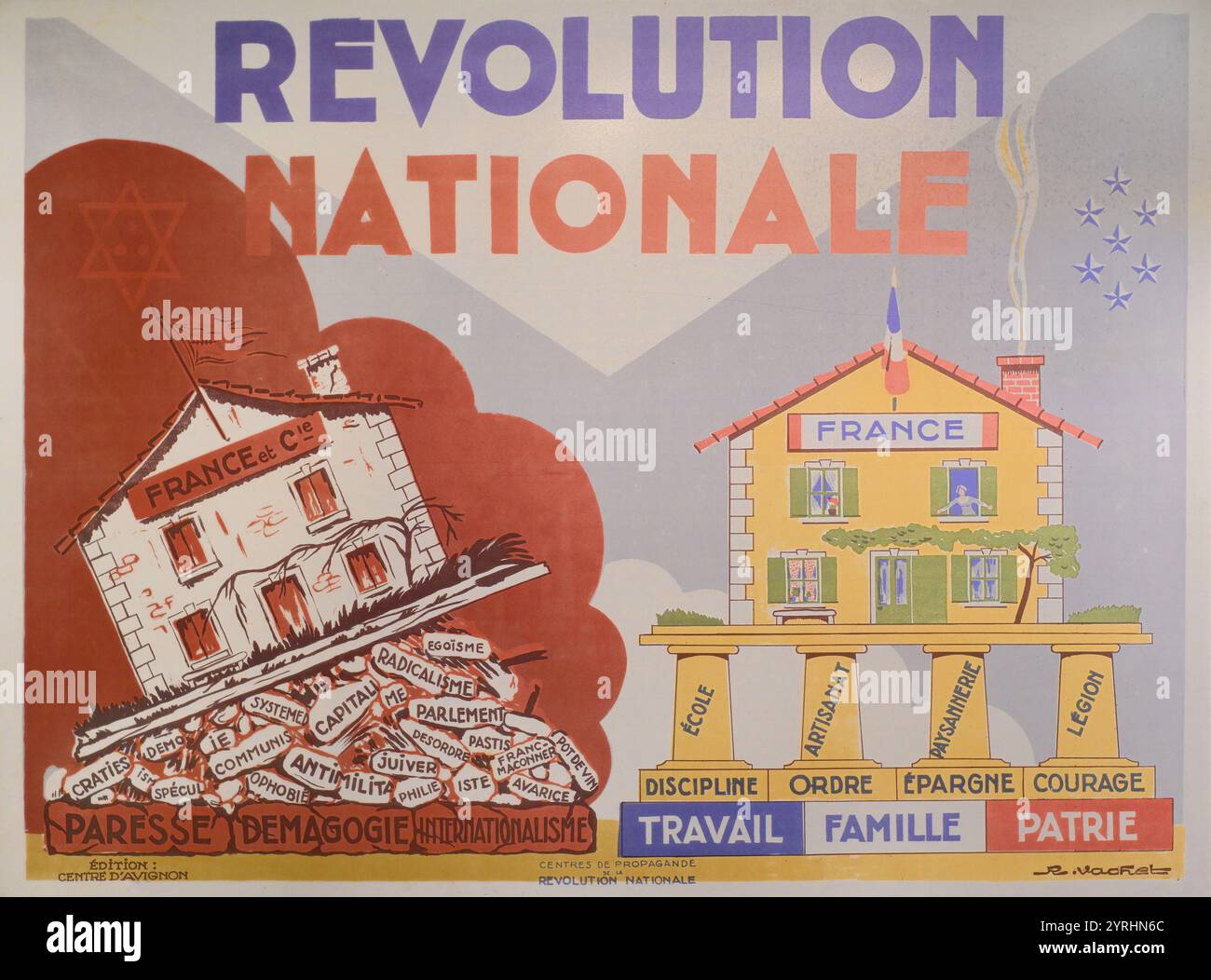 Affiche de propagande pour une révolution nationale sous le régime de ...