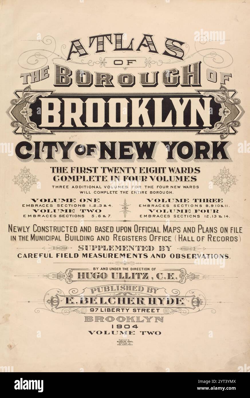 Atlas de l'arrondissement de Brooklyn City de New York. The First ...