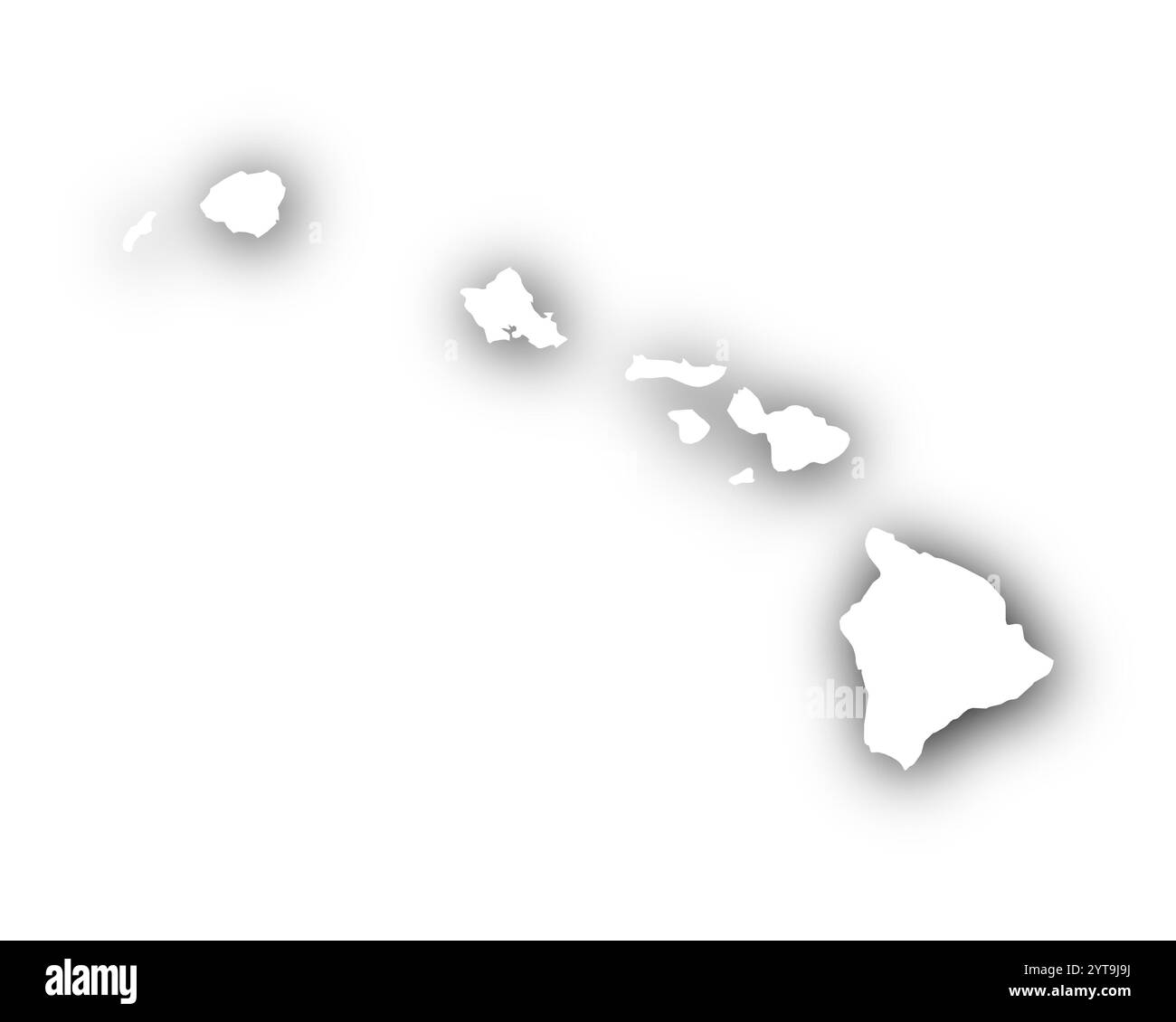 Hawaii map Banque d'images noir et blanc - Alamy