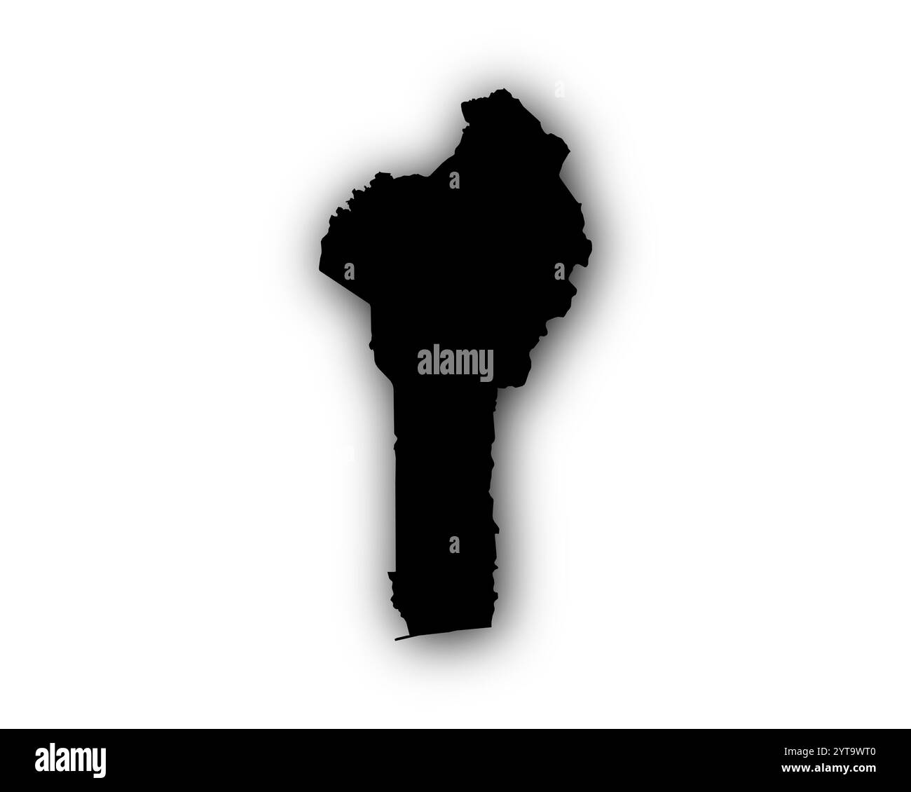 Map of benin Banque d'images noir et blanc - Alamy