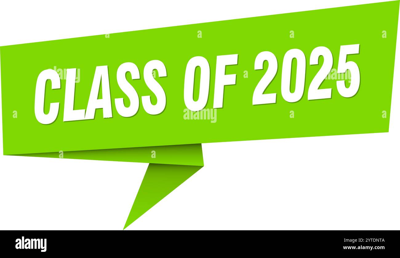 classe de bannière 2025. classe de 2025 bulle de parole, étiquette ...