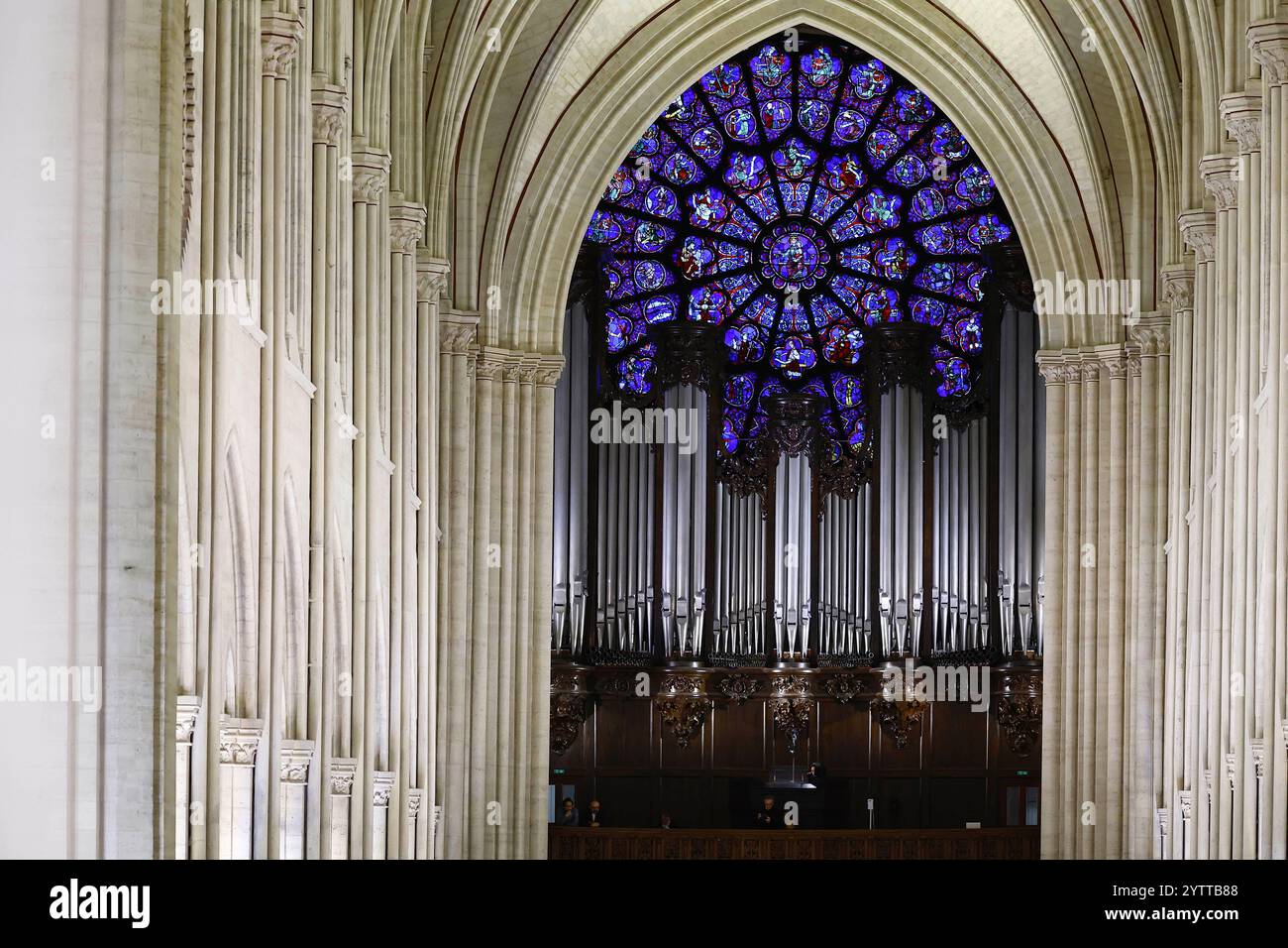 A view of the Great Organ and the Western Rose window before the ...