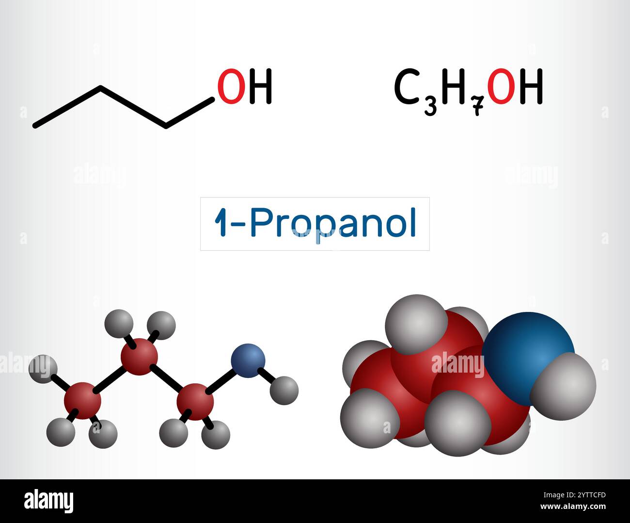 Propanol molecule Banque d'images vectorielles - Alamy
