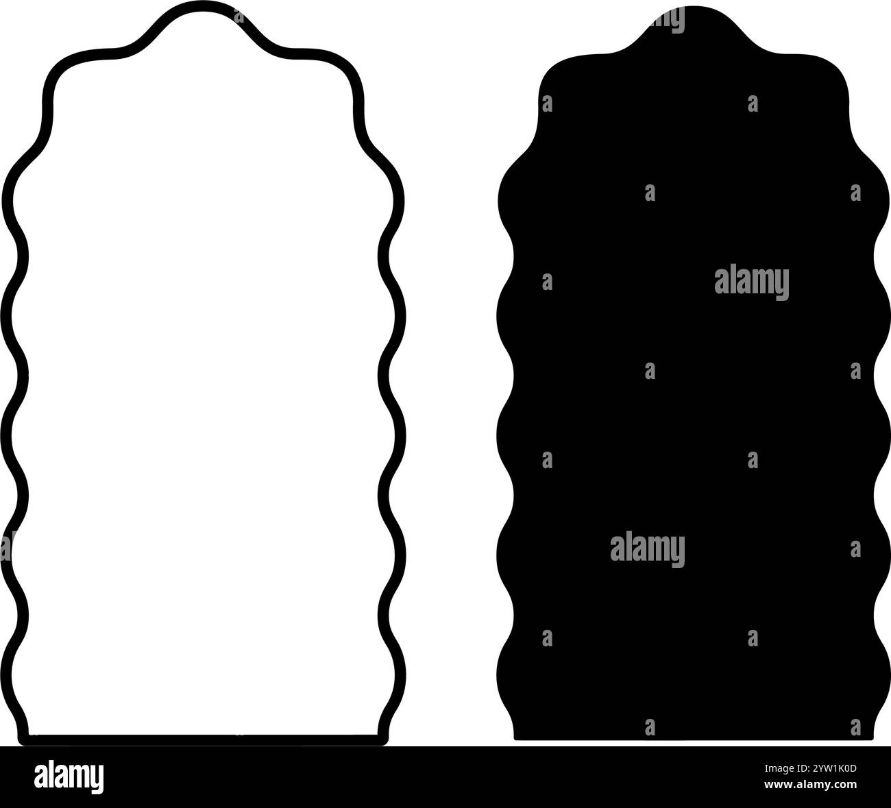 Arche cadre et forme avec bordures ondulées. Formes d'arcade avec des ...