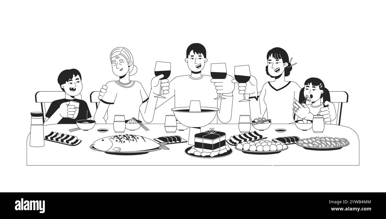 Diner de famille noir et blanc Banque de photographies et d’images à haute résolution - Alamy