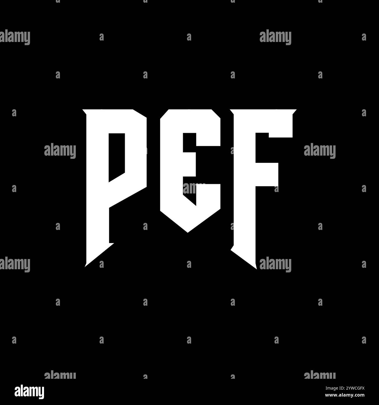 Conception de logo de lettre PEF pour la société de technologie. Logo ...