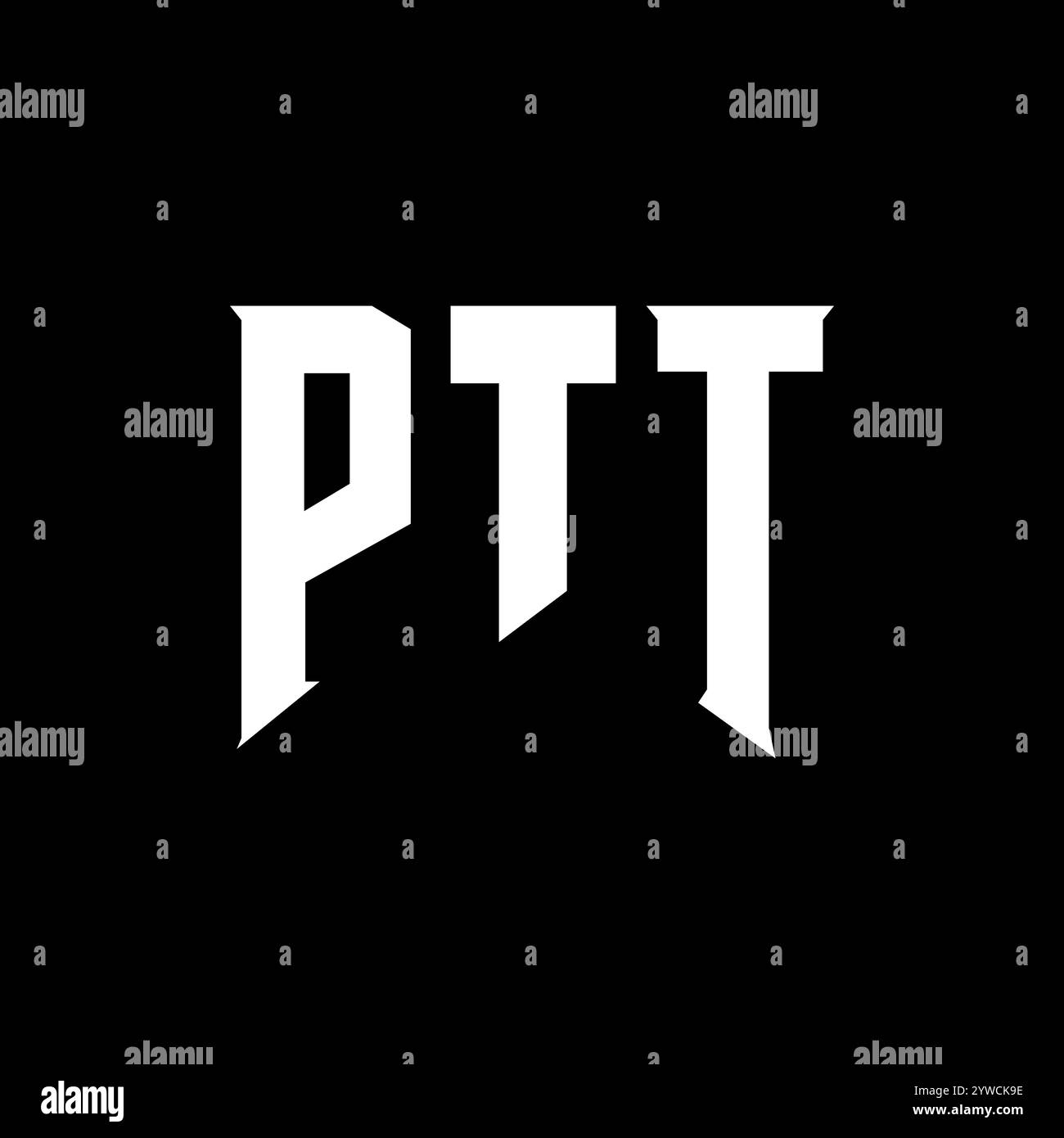 Conception de logo de lettre PTT pour la société de technologie ...