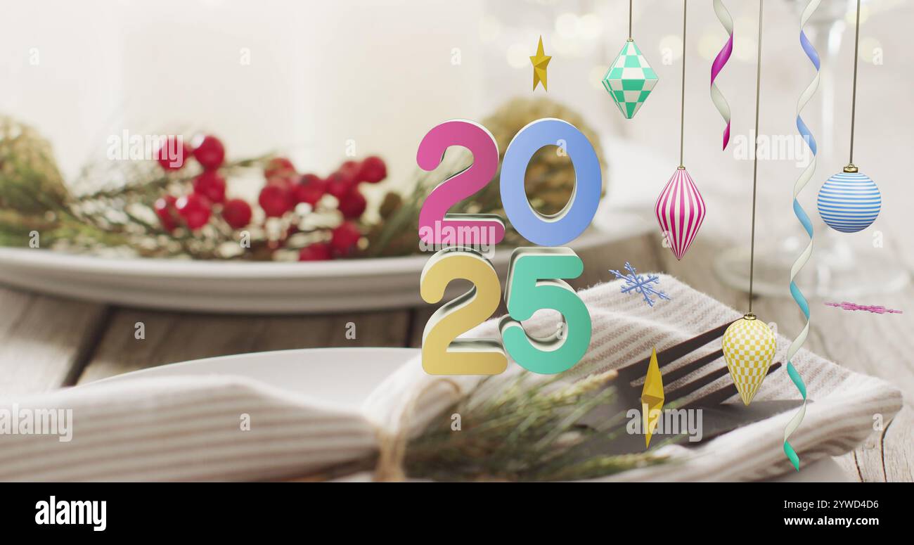 Les numéros colorés de célébration du nouvel an 2025 se démarquent dans ...