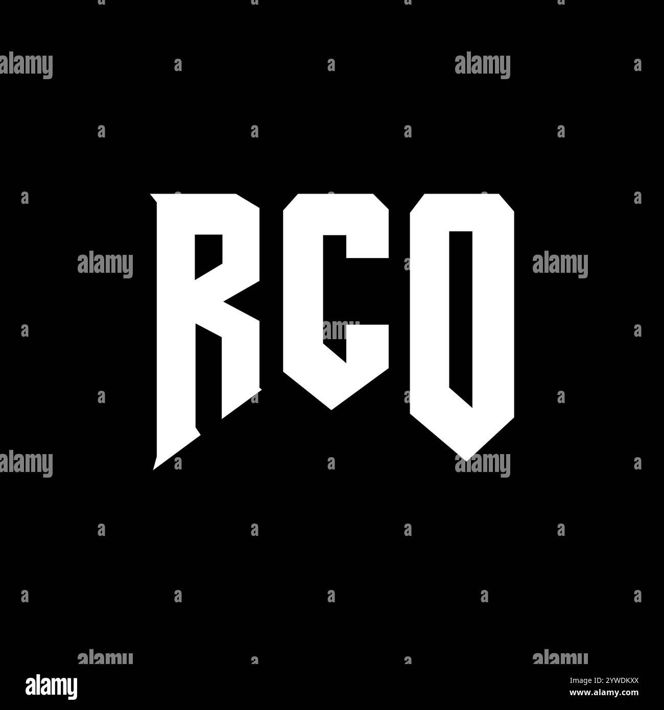 Conception de logo de lettre de RCO pour la société de technologie. Combinaison de couleurs noir ...