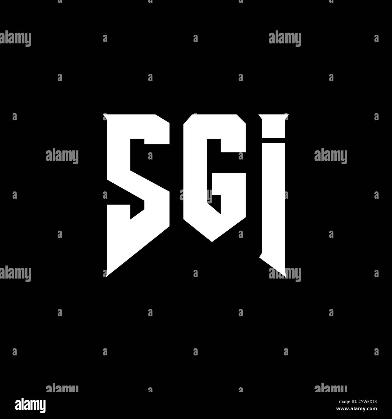 Conception de logo de lettre SGI pour la société de technologie. Logo ...