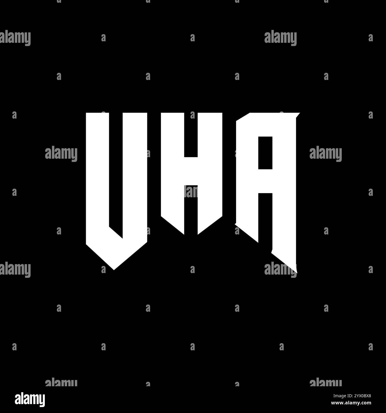 Conception de logo de lettre UHA pour la société de technologie. Logo ...