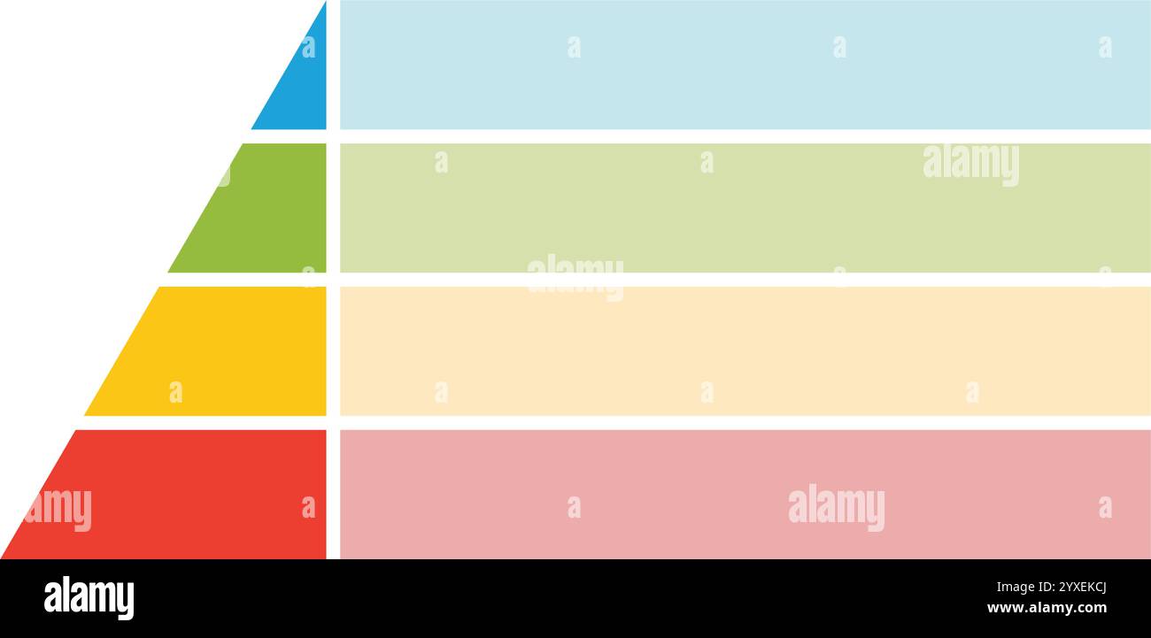 Niveaux de pyramide triangulaire. Diagramme pyramidal en demi-triangle ...