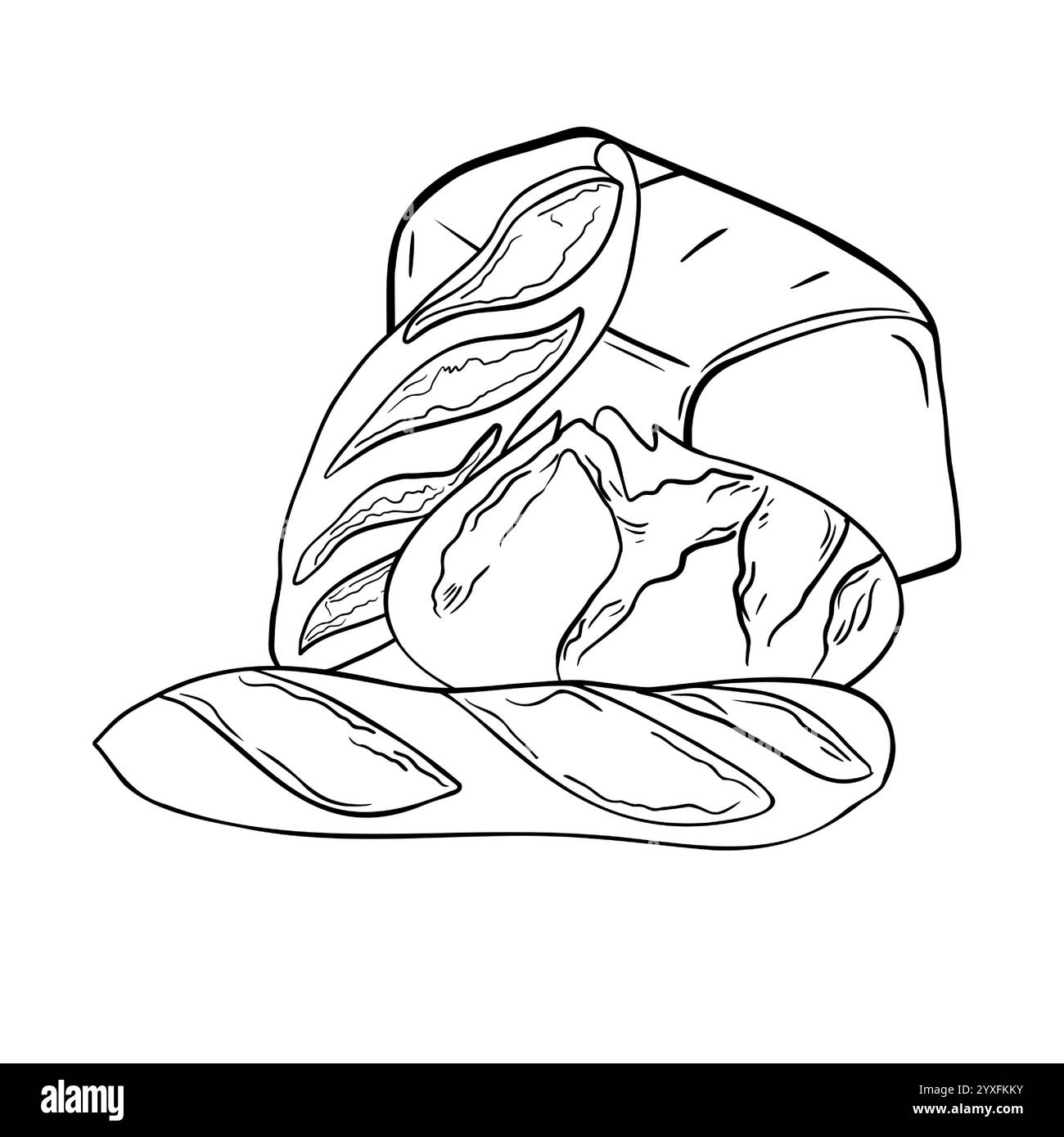 Pain viennoiserie Banque d'images noir et blanc - Alamy