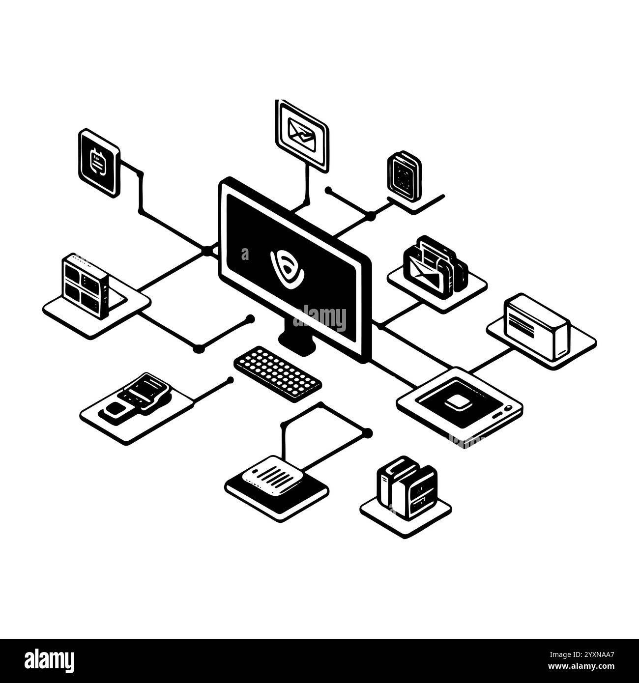 Schéma de réseau informatique Banque d'images vectorielles - Alamy