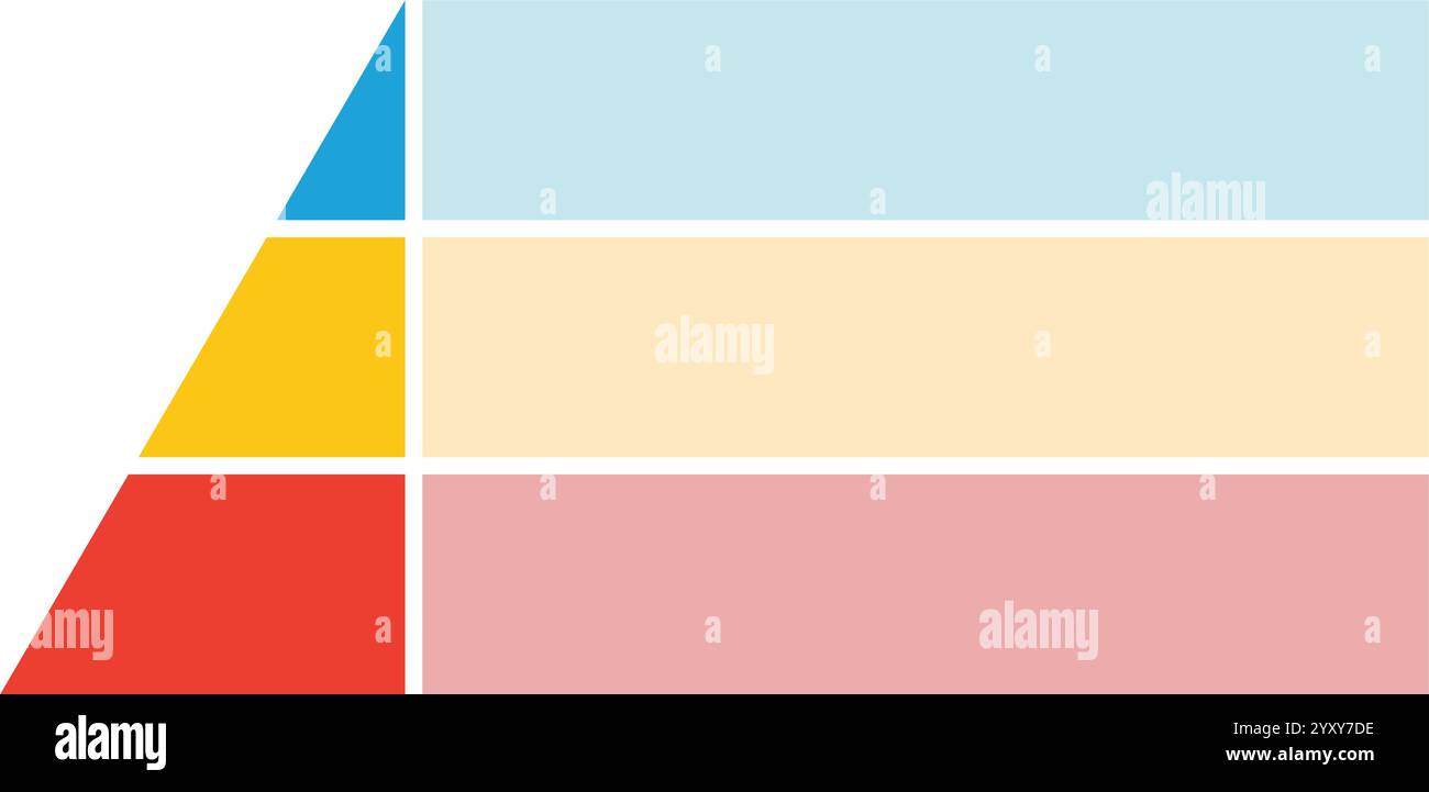 Niveaux de pyramide triangulaire. Diagramme pyramidal en demi-triangle ...