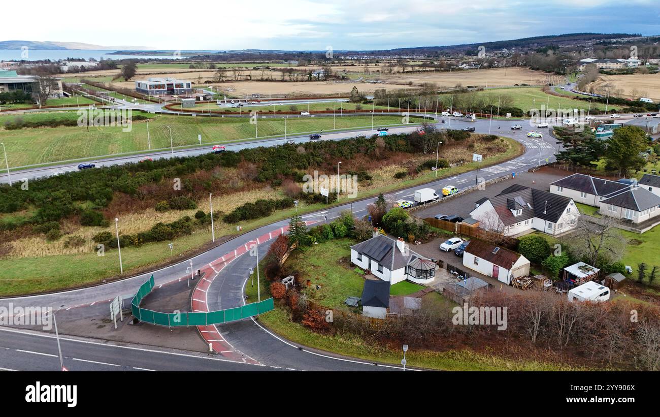 Inverness, Royaume-Uni. 20 décembre 2024. Scène d'un RTC mortel sur l ...
