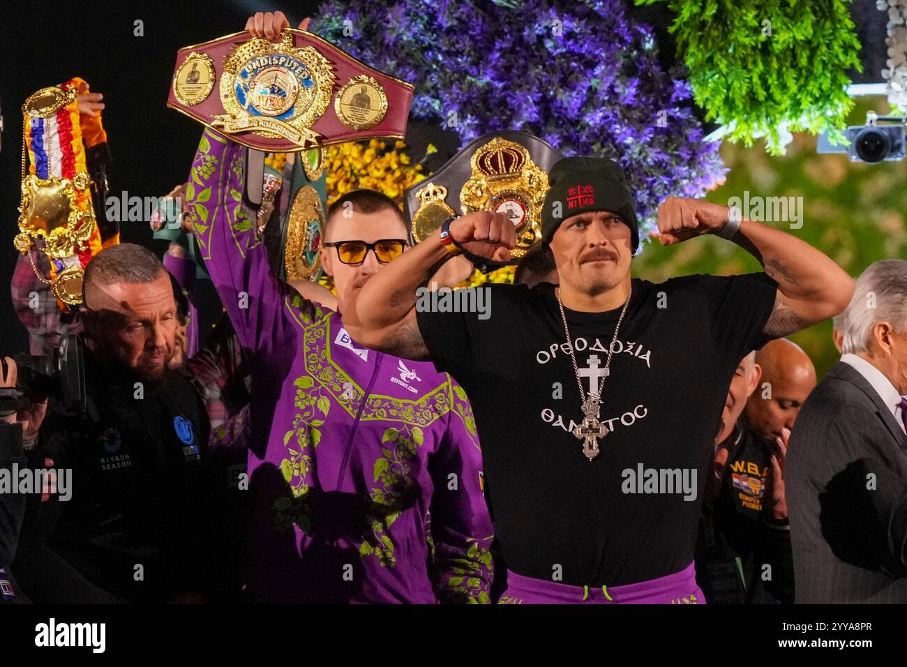 World Champion Ukraine's Oleksandr Usyk poses for a photo during the ...