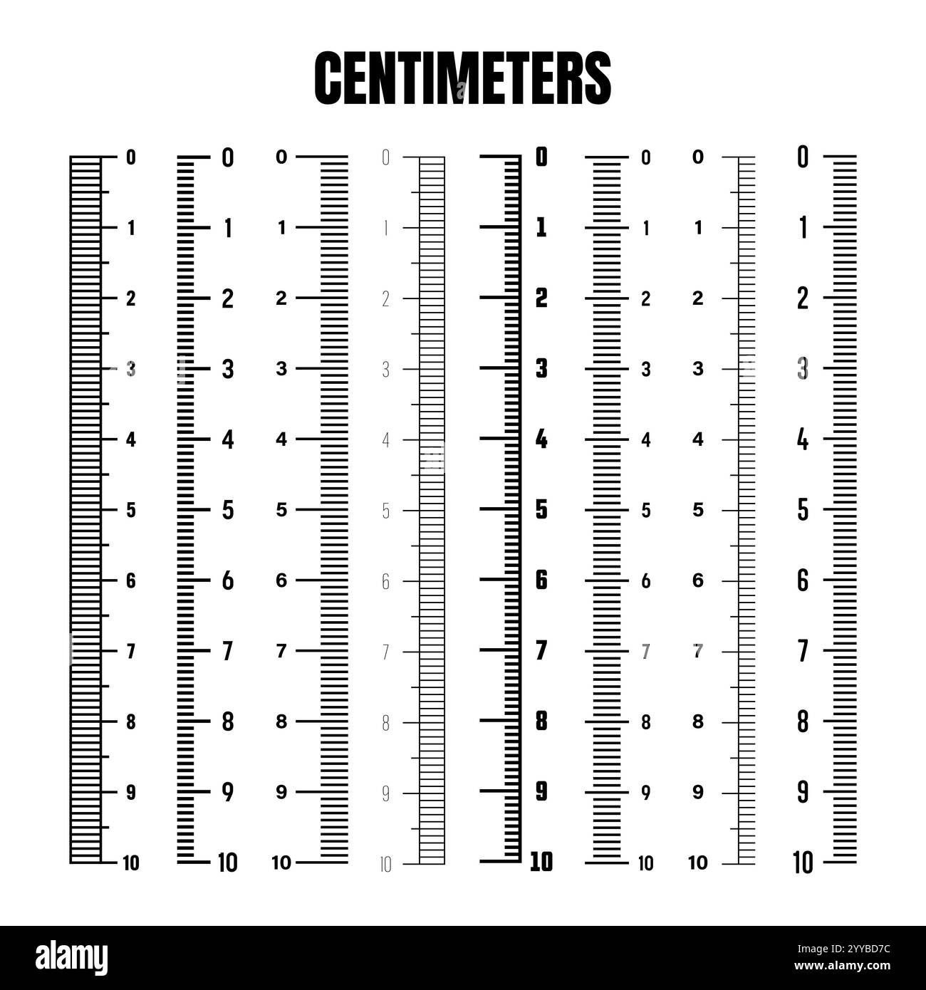 Échelle verticale centimétrique pour mesurer la longueur ou la hauteur ...
