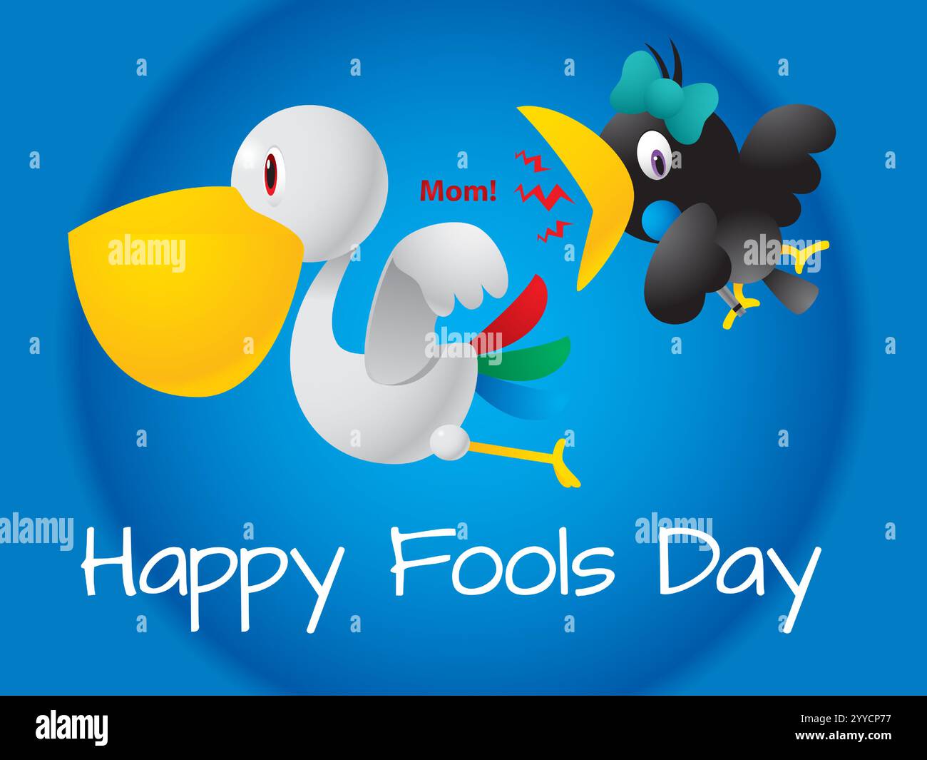 Dessin animé d'un oiseau avec un arc bleu sur sa tête et un oiseau avec ...