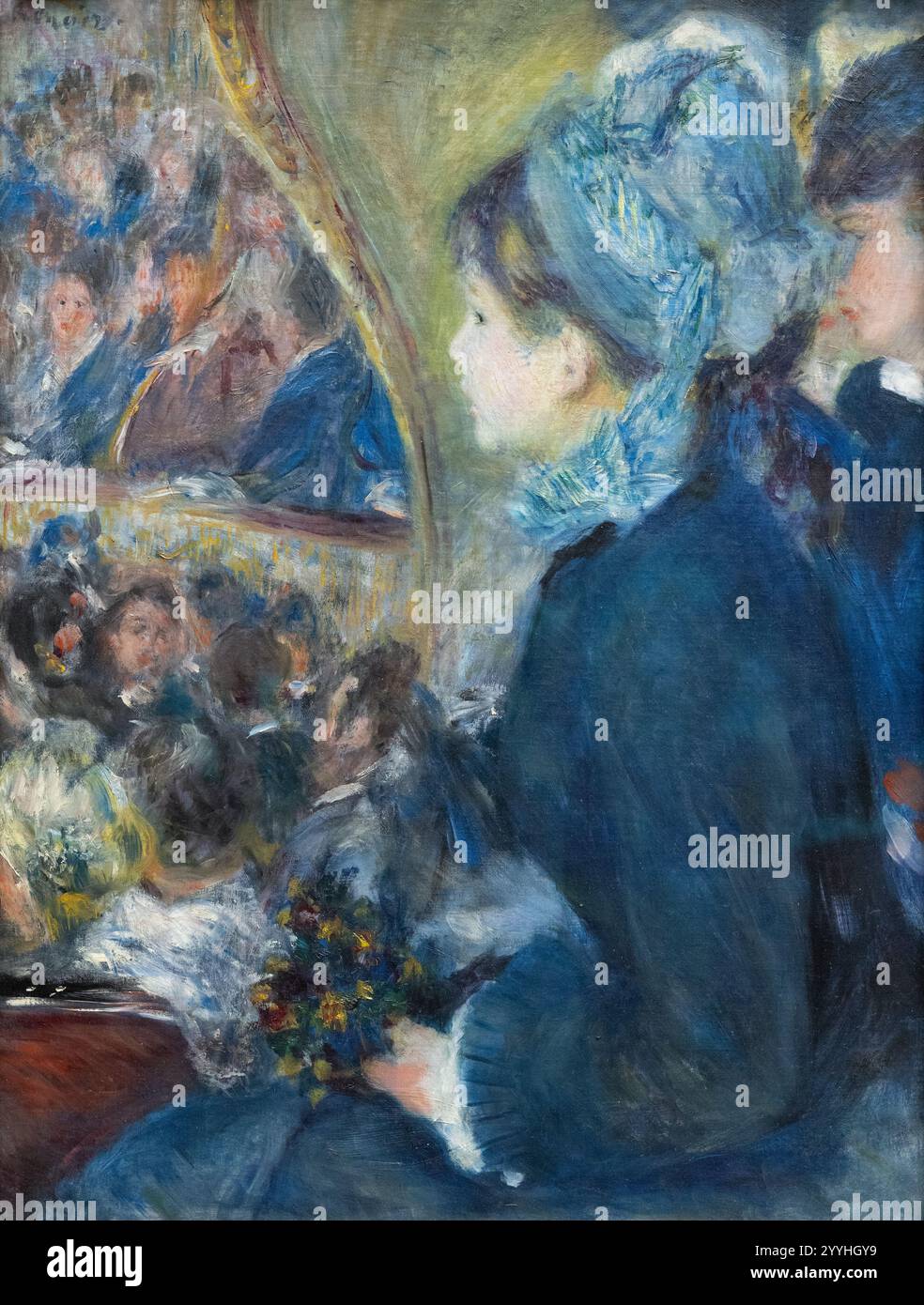 Pierre Auguste Renoir peinture, au Théâtre (la première sortie), 1876 ...