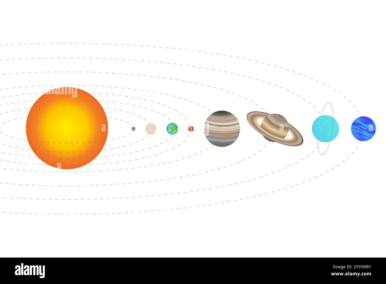 Illustration du système solaire isolé avec l'ordre des planètes du ...