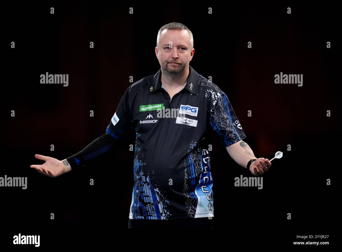 Ritchie Edhouse réagit lors de son match contre Ian White le huitième jour du championnat du ...